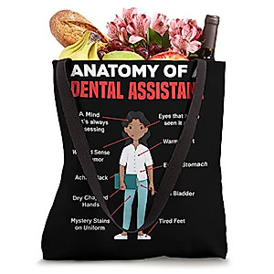 Anatomy Of A Dental Assistant Funny Dental Assistant Tote Bag