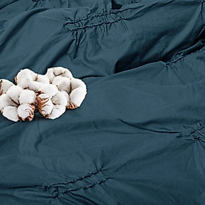 greenoak 100% Egyptian Cotton Pinch Pleated Queen Bedding Comforter Duvet Cover Sets, 1000 Thread 3 Pcs Ultra Soft Cotton Comforter Cover with Pillowcase (1 Duvet Cover + 2 Pillow Cases)