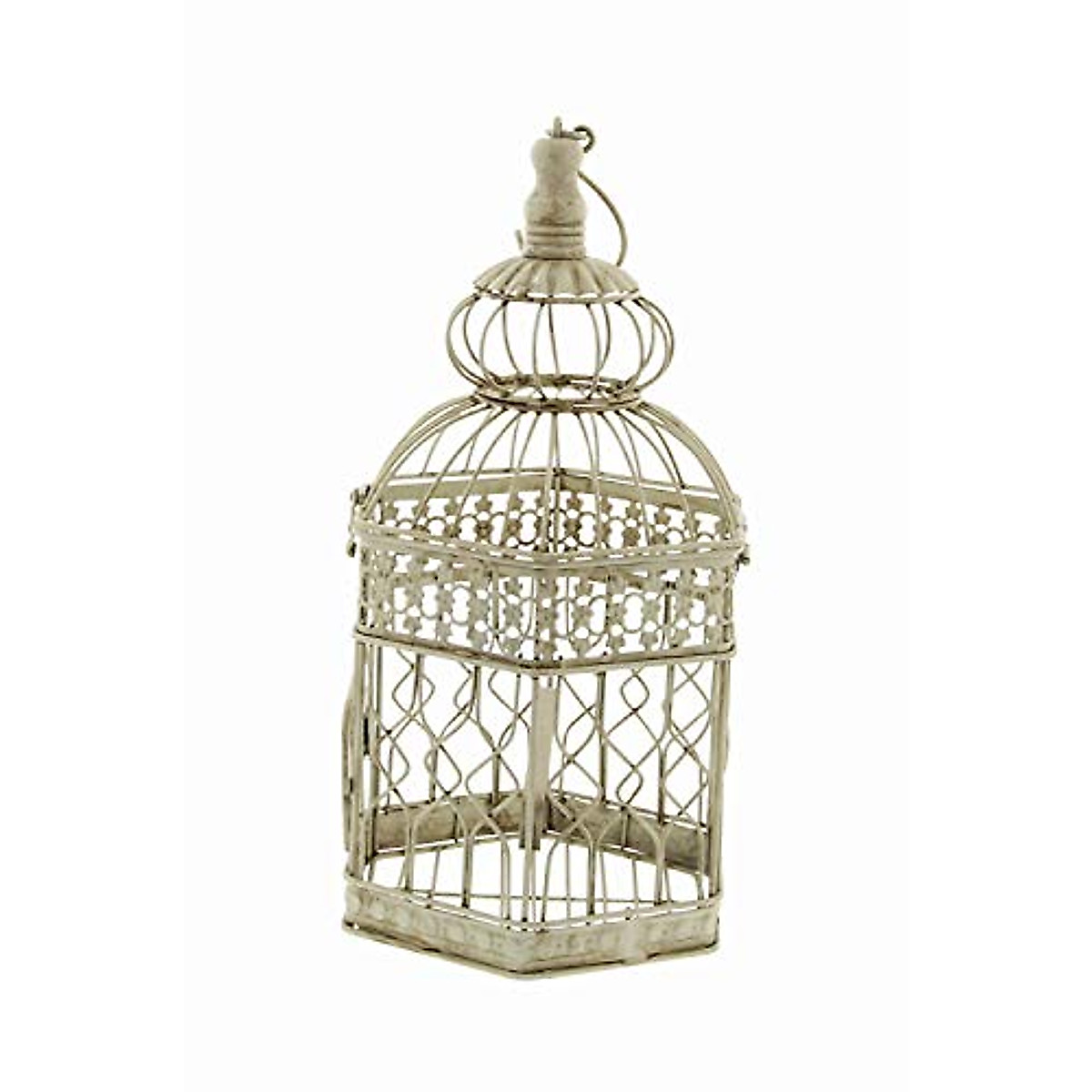 Deco 79 66520 Inch, Set of 2 Metal Bird Cage, 21", 18"H, Cream, 2 Count
