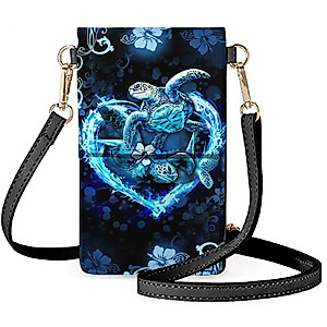 Biyejit Floral Turtle Touch Screen Purse Fits Most Smartphones – Stylish Crossbody with Shoulder Strap Keeps Cash, Credit Cards, Phone Screens Safe