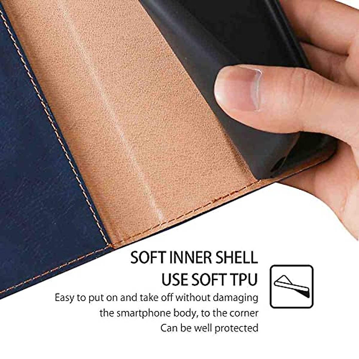 BANLEI2U Phone Cover Wallet Folio Case for LG V20, Premium PU Leather Slim Fit Cover for LG V20, Good Touch, Blue