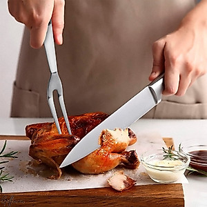 Browne Two Pronged Fork Tine Elite Pot - 11 in Kitchen Carving Fork For Meat - Salad Carving Forks Stainless Steel Heavy Appetizer Dessert Meat Fork - Tasting Forks Silver Flatware Forks For Party