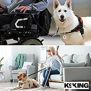 K9King Service Dog Tag Double Sided Federal Protection with Red Medical Alert Symbol Pet ID Tags 1.25 inch. Easily Attach to Collar Harness Vest Dog Service Tag