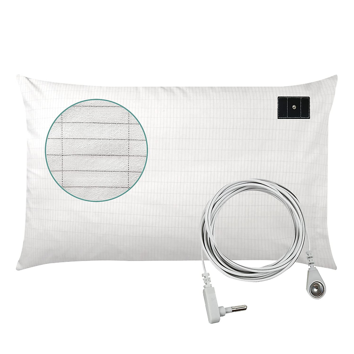 Grounding Pillowcase with Grounding Connection Cord Silver Fiber for Better Sleep Connection, Anxiety and Snore Relief 20 30inch 1pc