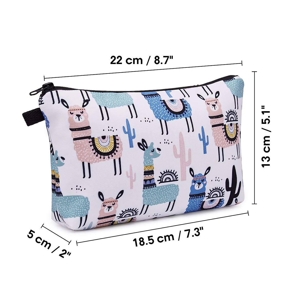 WANDF Cosmetic Bag for Women Makeup bag Organizer Mini Makeup Pouch for Purse Water Resistant Girls Gift (L-White Leopard)