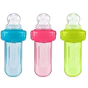 Nuby EZ Squee-Z Silicone Self Feeding Baby Food Dispenser (Varied, 2 Count (Pack of 1))