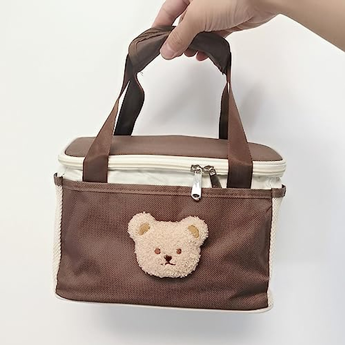 Josfey Kawaii Lunch Bag Cute Lunch Box Aesthetic Lunch Bag Insulated Lunch Bag Women Lunch Box Lunch Bag for Women (Brown)