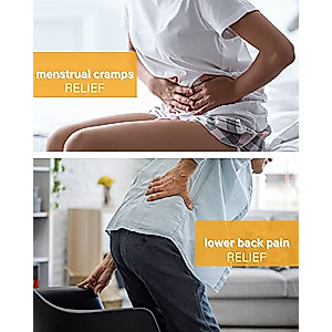 Calorella Portable Cordless Heating Pad with Battery - Wireless Electric Heat Belt with 3 Heat Levels, for Lower Back or Cramps Belly Pain Relief Heating Pads Black