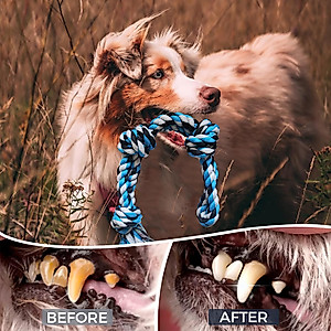 TUAHOO Heavy Duty Dog Rope Toy for Large Breed, Indestructible Dog Toy for Aggressive Chewers, 100% Cotton Tough Rope Chew Toy, Tug of War Dog Pull Rope for Boredom, Teeth Cleaning (2 Pack,780g)