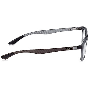 Ray-Ban RX8901 Rectangular Prescription Eyeglass Frames, Demi Gloss Grey/Demo Lens, 55 mm