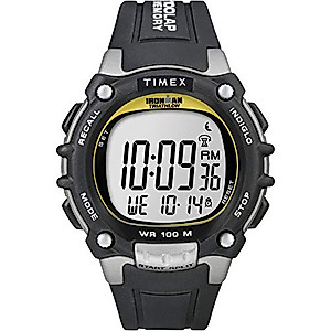 Timex Men's T5E231 Ironman Classic 100 Black/Yellow Resin Strap Watch