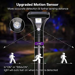 AURAXY LED Solar Powered Motion Sensor Pathway Lights, Battery Powered Outdoor Waterproof Motion Detector Walkway Light, Use for Your House's Yard Backyard Driveway Sidewalk Path Garden etc.(4 Pack)