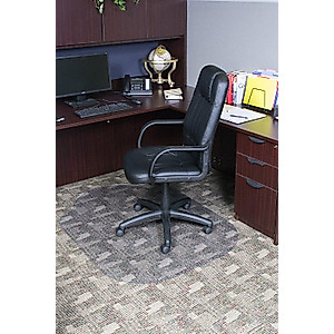 Evolve Modern Shape 42"x 56" Clear Office Chair Mat with Lip for Low and Medium Pile Carpet, Made in The USA by Dimex, C5D5001J