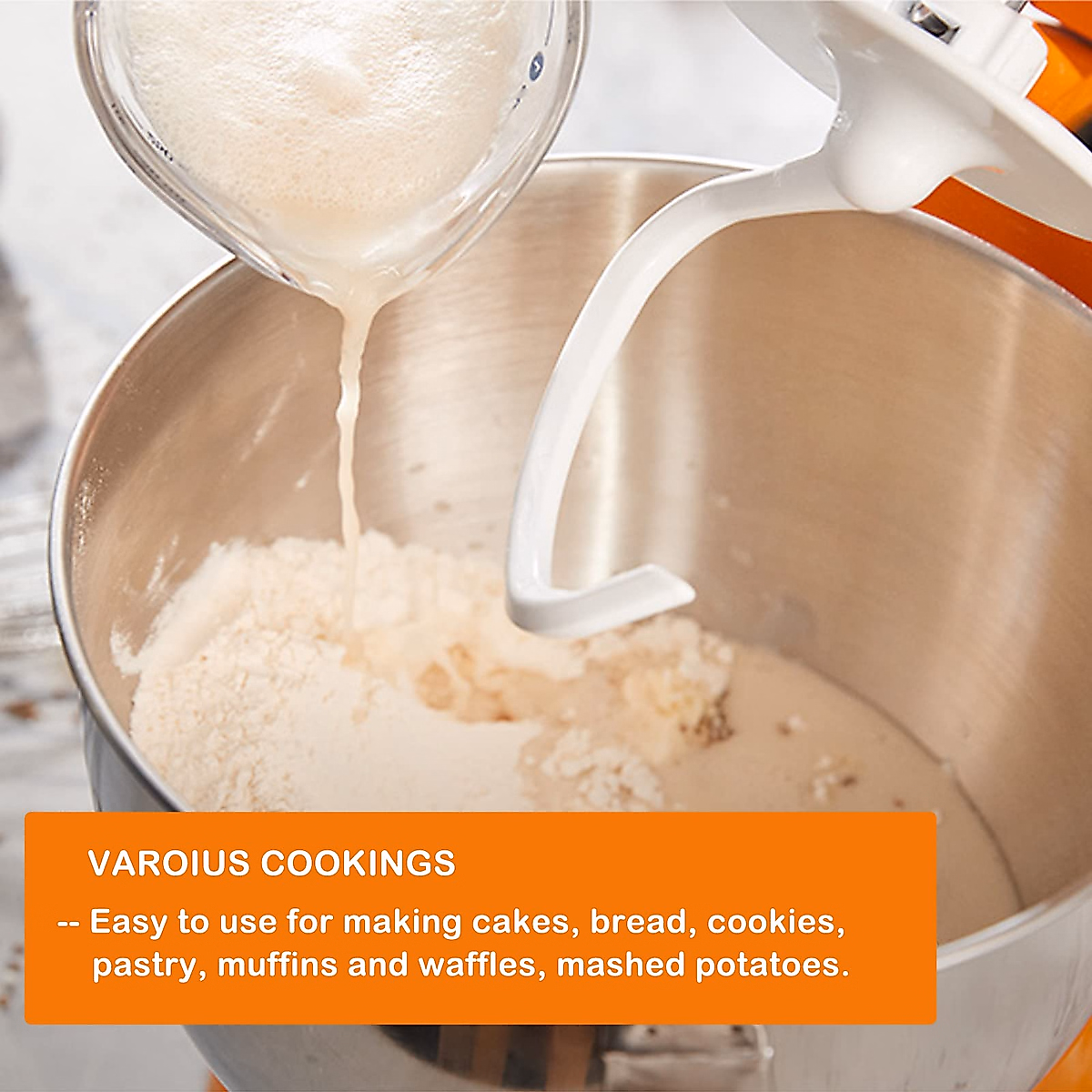 HYHWPH Stainless Steel Mixing Bowl Compatible with KitchenAid 5 QT Tilt-Head Stand Mixer, Food Grade 304 Dishwasher Safe Replacement Bowl