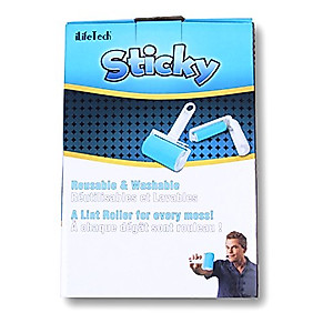 iLifeTech Reusable Sticky Picker Set Cleaner Lint Roller Pet Hair Remover Brush, Blue
