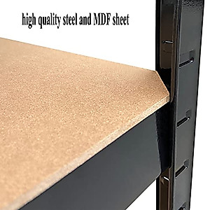 HSHa Steel Storage Rack, 5 Adjustable Shelves 800 kg Capacity (160 kg Per Shelf) Capacity, 170cm (75L x30W x168H-cm), Large Storage Space Multipurpose Storage Shelving Unit