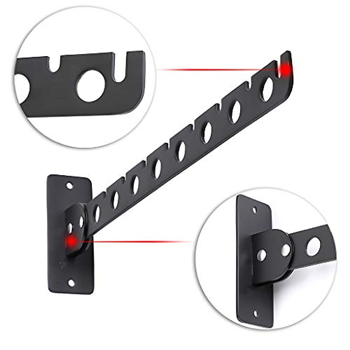 Sumnacon 12 Inch Stainless Steel Clothes Hanger Racks - 2Pcs Wall Mounted Folding Garment Hooks with Screws, Space Saver Clothing and Closet Storage Organizer for Laundry Room Bedroom Bathroom, Black