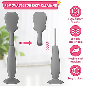 4 Pack Baby Diaper Cream Spatula Applicator Soft Silicone Baby Butt Paste Spatula Mini Rash Cream Brush for Baby Newborn (White, Gray)