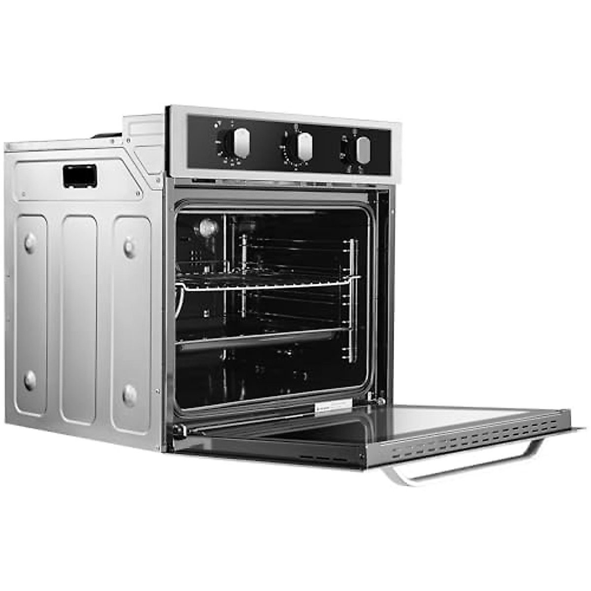 AAOBOSI Wall Oven, 24 Inch Single Wall Oven, 2.5 Cu. Ft. Built-in Convection Electric Oven, Mechanical Knob Control Timer, Alarm Clock, Stainless Steel Drop Down Door