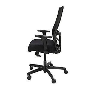 HON Office Desk Chair Ignition 2.0 - Office Chair Ergonomic Desk Chair, Home Office Desk Chairs, Adjustable Lumbar & Armrests, Seat-Slide, Back Support, Cushion, Swivel Wheels, Black