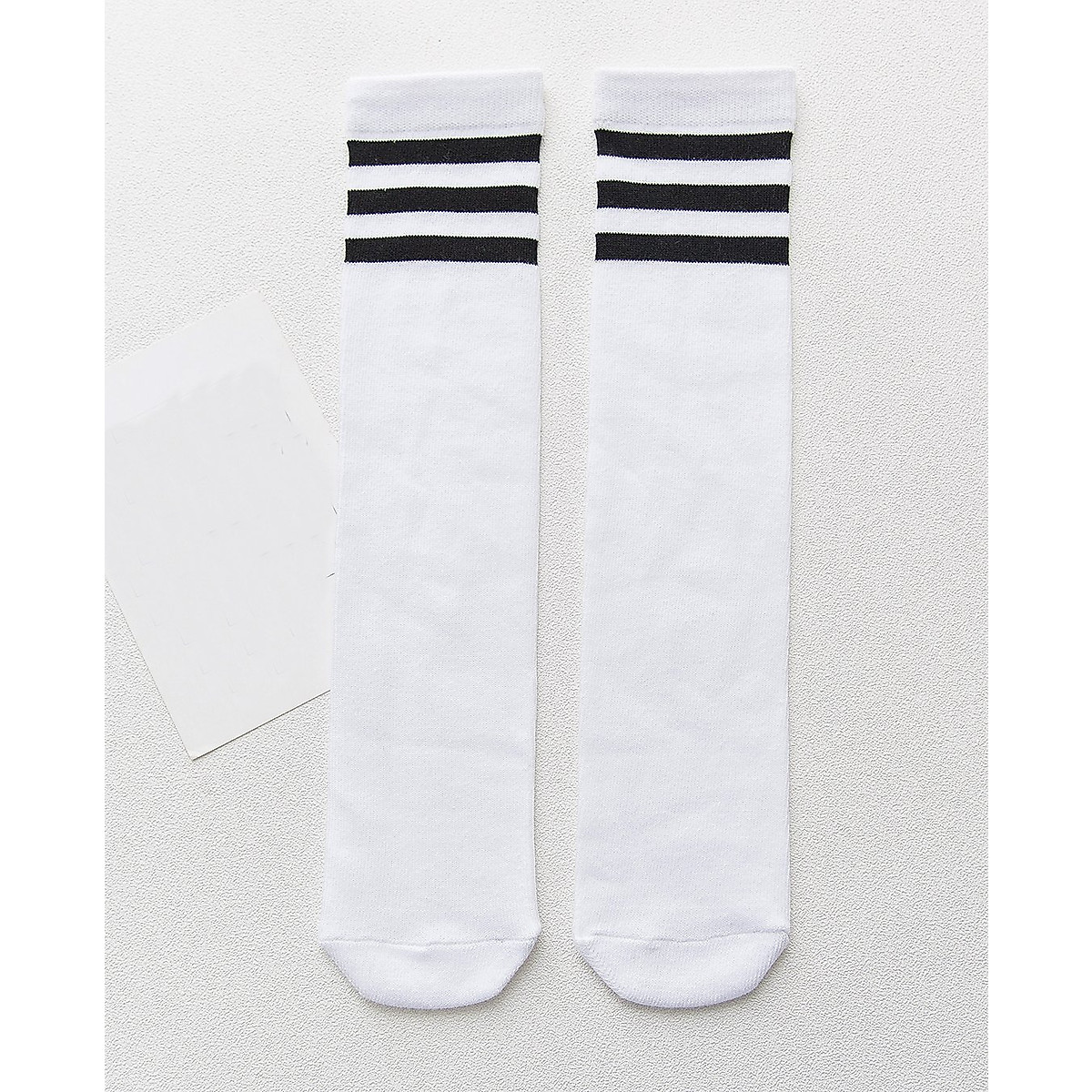 TOCONFFON Knee High Tube Socks for Boys, Girls, Baby, Toddler & Child 3 Pairs(Black Strips,13.5in/34cm(4-8Years))