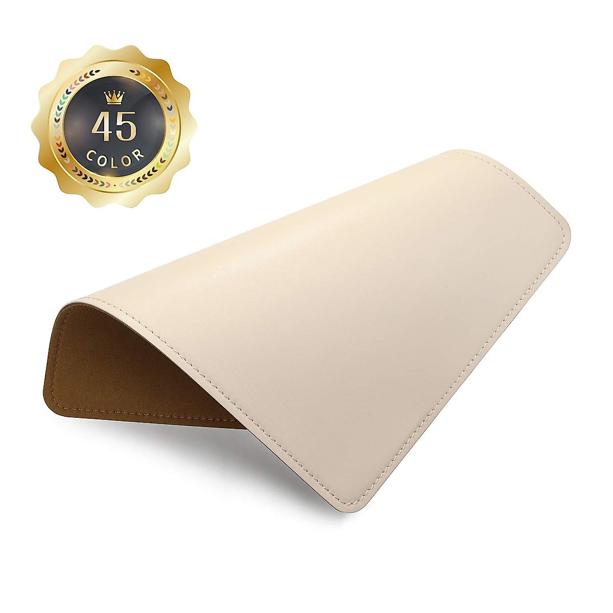 Mouse Pad, PU Mouse Pad，Leather Mouse Pad with Stitched Edge Micro-Fiber Base with Non-Slip Waterproof，Mouse Pad for Computers，Laptop, 8x11Inch (Milky White)