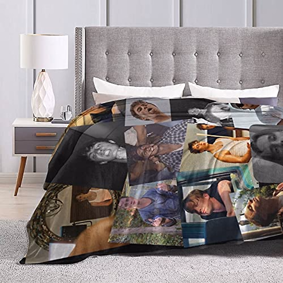 Gadimen Drew Starkey Throw Blanket, Super Soft Lightweight Flannel Fleece Blankets for Bed Couch Sofa, All Season Warm Cozy Fuzzy Plush Microfiber Blanket for Hot Sleepers 50x40 inches
