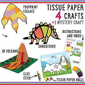 Craftikit® 20 Award-Winning Dinosaur Crafts for Kids - Award-Winning All-Inclusive Fun Toddler Arts and Crafts Box for Kids, Dinosaur Crafts for Toddlers Ages 3-5, Organized Toddler Craft Kit