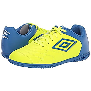 Umbro Men's Classico XI IC Indoor Soccer Shoe, Yellow/Blue, 9