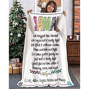 Personalized Grandma Blanket - Custom Grandma with Grandkids Name, Mothers Day Chirstmas Blanket Gift for Grandma, Nana, Mimi (A 8)
