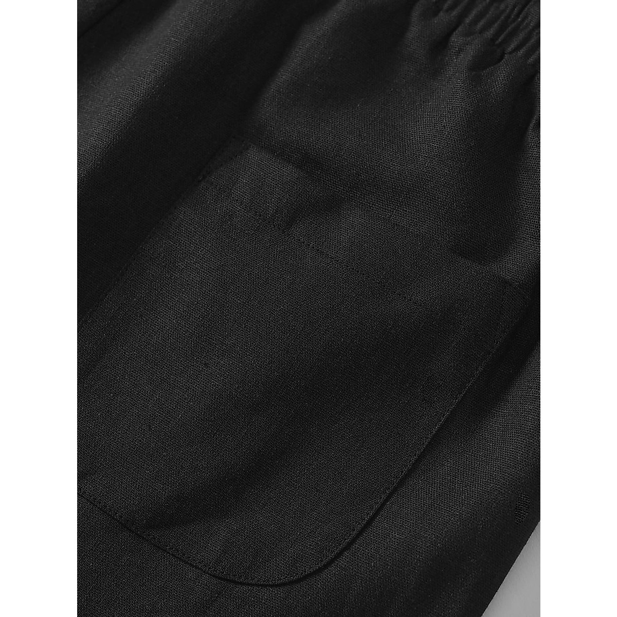 Weintee Men's 7" Inseam Linen Shorts with Pockets 2X Black