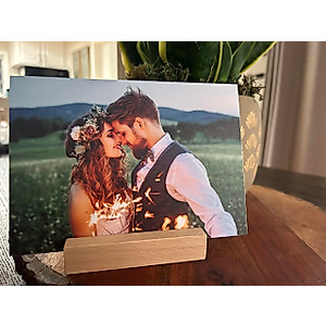 Table Numbers for Events/Weddings - 1-20 Numbered Acrylic Table Number Holders - Rustic Table Number Stands w/Wooden Base - Wedding Table Numbers - Acrylic Table Signs for Receptions, Parties & More