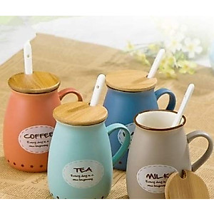 VNDEFUL 5PCS Stir-stirring Spoon With Ceramic Handle Creative Spoon Coffee Spoon