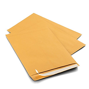 100 10 x 13 Self-Seal Brown Kraft Catalog Envelopes - 28lb, 100 Count, Ultra Strong Quick-Seal, 10x13 inch (39300)