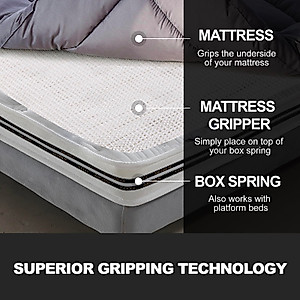 SprouVis Mattress Slide Stopper and Gripper,Keep Bed and Topper Pad from Sliding for mattresses, Carpets, Sofas, Chair Cushions, Easy Trim, Slip Resistant, Grips Helps Stop Slipping (Twin)
