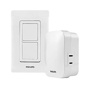 Philips Accessories Philips Wireless ON/Off Switch, Wall Plate Included, 150ft Range, Home Automation, Remote – SPC1246AT/27, White