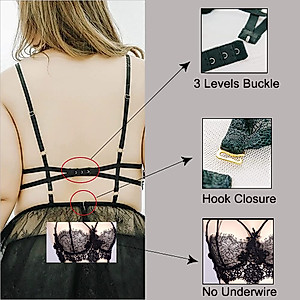 SPORCLO Plus Size Lingerie for Women Lace Black Babydoll Sexy Mesh High Waisted Nightdress Strappy Exotic Sleepwear (X-Large, Black)