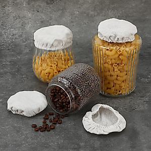 Thinp 5 Pack Sourdough Jar Cover,Sourdough Cover Mason Jar Covers Sourdough Cover Fabric Jar Covers for Sourdough Unbleached Reusable Cloth Covers for Sourdough Starter Jars,Fit Jars Mouth From 3-4"