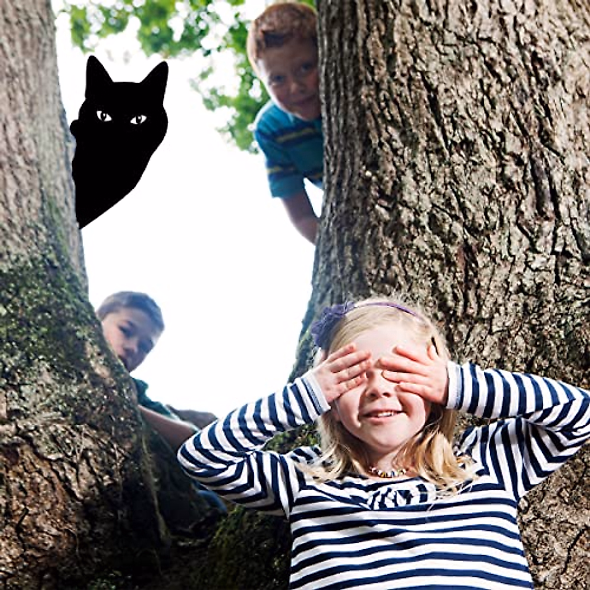 XHSP 2 Pieces Cat Statue Art Decor Garden, Black Cat Silhouette Décor Animals Shape Yard Decoration Art Decoration for Yard Lawn, Garden, Pathway, Outdoor (Cat)