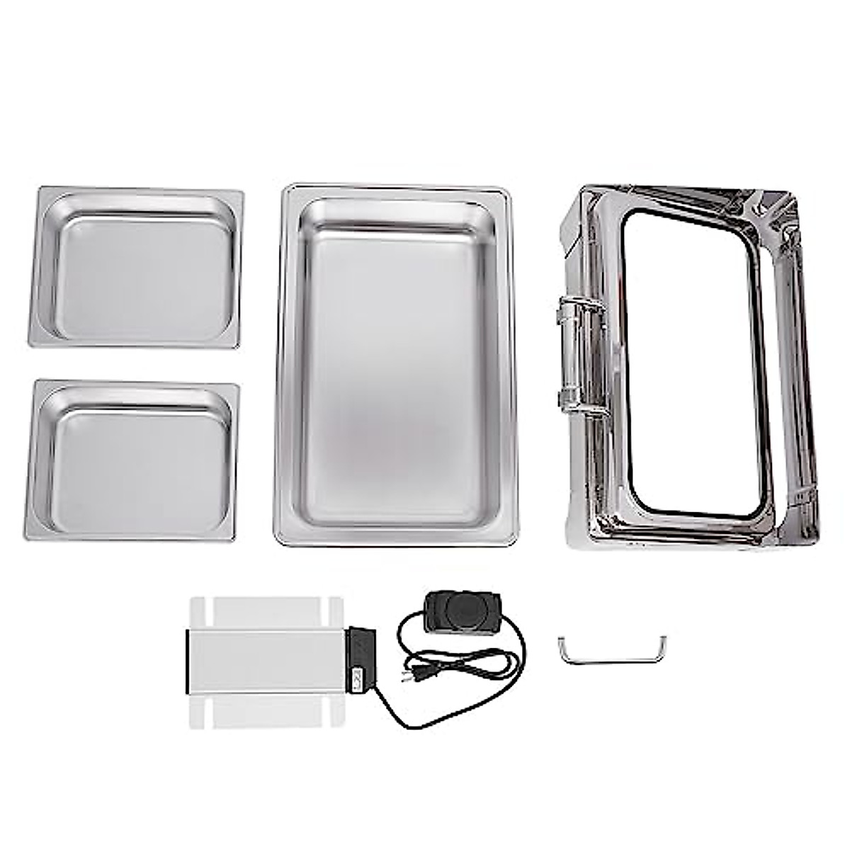 Electric Chafing Dish Buffet Set 2 Pan 9.5 Quart Food Warmer Buffet Servers for Parties Buffets Adjustable Temperature Stainless Steel Warming Tray Bain Marie Warmer Set