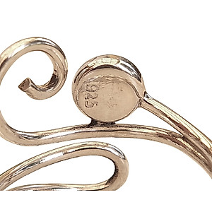 Handmade Silver Swirl & 5mm Turquoise Gemstone Wrap Band Adjustable Toe Ring, 925 Sterling Silver, Classic Dainty Open Toe, Pinky or Knuckle Rings for Women, By MiYa Jewelry Creations