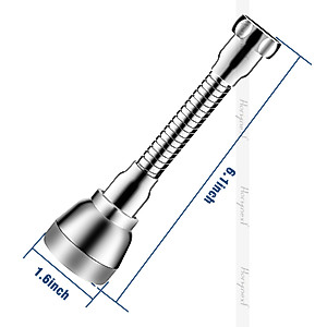 Horiznext 360° big angle swivel faucet aerator, for home kitchen bathroom sink tap head (with movable hose adapter attachment),high pressure bathtub nozzle rotate replacement