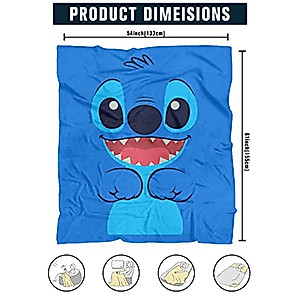 Exacmos Cartoon Flannel Throw Blanket for Home Couch, Bed and Sofa 50"x60" Suitable for All Season