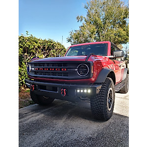 M&R Automotive LED Lights with Mounts and Hardware,Ultra-Bright 2021+ FORD BRONCO LED M&R MODULAR BUMPER FOG LIGHT KIT,Easy Install LED Light in 16000 LumenWhite and dual function AMBER DRL,BroncoTOP