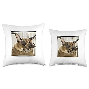 Big Floppa Meme tee for men women kids youth girls Big Floppa Meme Cute AKA Gregory Funny Ears Throw Pillow, 16x16, Multicolor