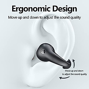 Gosuguu Earclip Universal Comfortable Wireless Bluetooth Headset- Digital Display Finger Control HiFi Sound for Sports Open Ear Headset