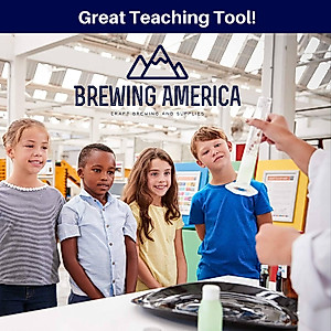 Brewing America 100ml Plastic Graduated Cylinder Beaker - 100ml Science Measuring Test Tube Flask, 2-Sided Marking - Black and Raised Graduation Lines, Pour Spout