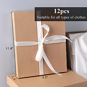 STARRKY Gift Boxes with lids, shirt boxes for presents,Brown gift box for,Birthdays, Graduations,Weddings,Bridal Showers(12PCS,11.8 x 9.5 x 1.6 Inches)