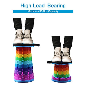 LB 2024 Upgraded Portable Collapsible Retractable Folding Stool, Lightweight Telescoping Foldable Camping Stool for Adults for Outdoor Fishing Hiking Gardening Travel BBQ, Hunting, Indoor Activities