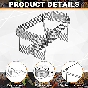 10 Pcs Buffet Stand Wire Racks Foldable Chafing Wire Rack for Dish Warmer Buffet Wire Frame Full Size for Dish Serving Trays Birthday Wedding Picnic BBQ Camping Catering Party Decorations